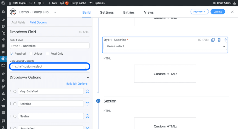 Dropdown Field Styling - Formidable Forms - FDM Digital